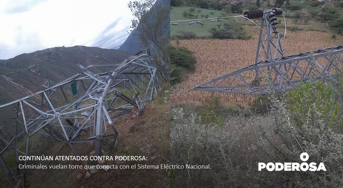 CONTINUAN ATENTADOS CONTRA PODEROSA Criminales vuelan torre que conecta ...